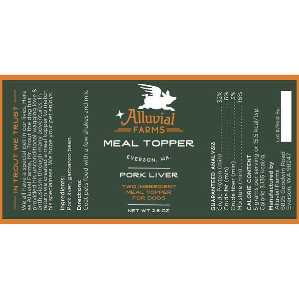 Alluvial Farms Pork Liver Meal Topper For Dogs | Made In Washington