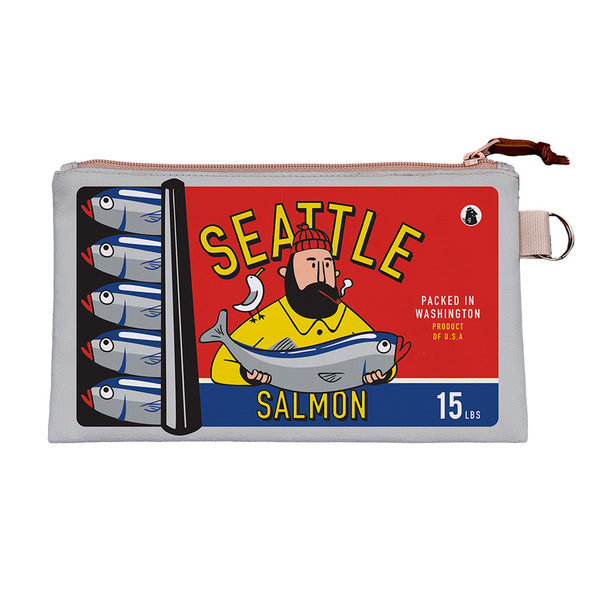 Chalo Seattle SEA Salmon Can Small Pouch Red | Made In Washington | PNW