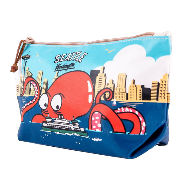 Chalo - Seattle Octopus Sky Medium Zipper Pouch | Made In Washington