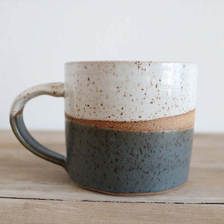 KJ Pottery White and Smoke Mug | Made In Washington | Coffee Mugs