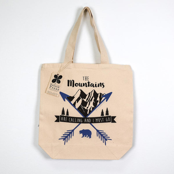 Potluck Press | made In Washington | The Mountains Are Calling Canvas Bag