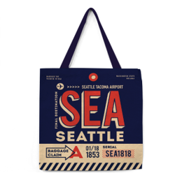 Chalo Seattle Luggage Tag Shopping Bag | Made In Washington | Tote Bag